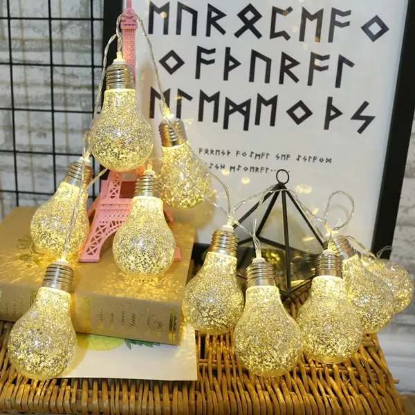 Διακοσμητική γιρλάντα με φωτάκια μπαταρίας Led - 10 λαμπτήρ | Shopaholic
